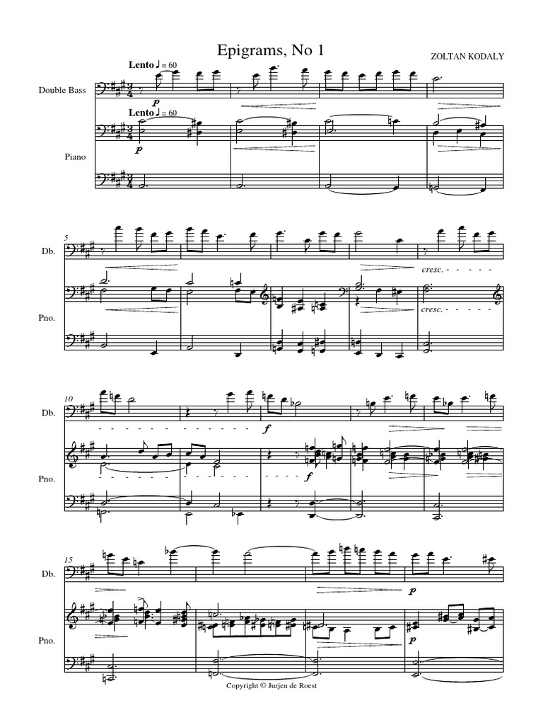Kodaly Epigrams No 1 A PDF | PDF