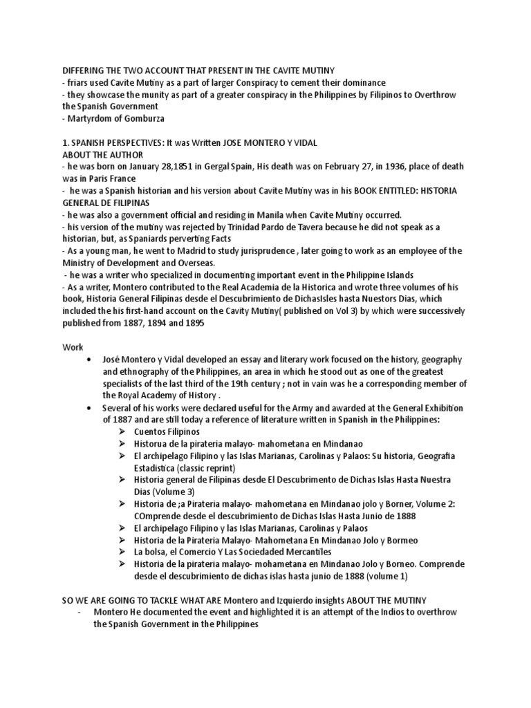 Spanish Perspective of the Cavite Mutiny | PDF | Spanish Colonization ...