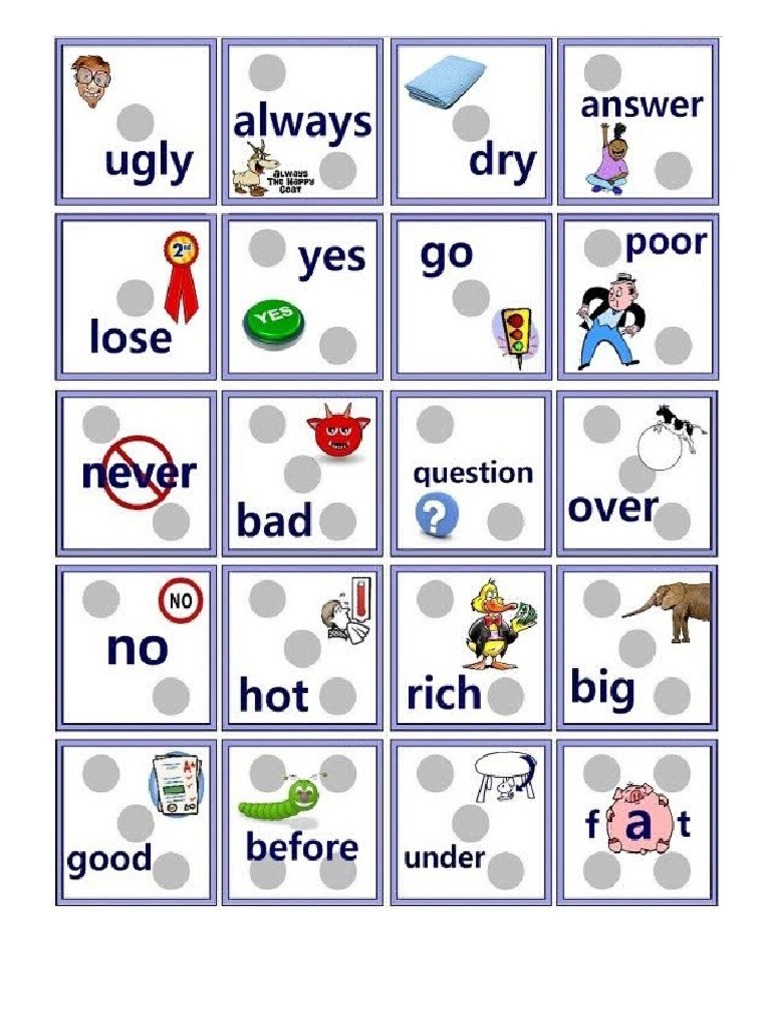 Domino Opposites Fun Activities Games Games Icebreakers Pronunciati ...