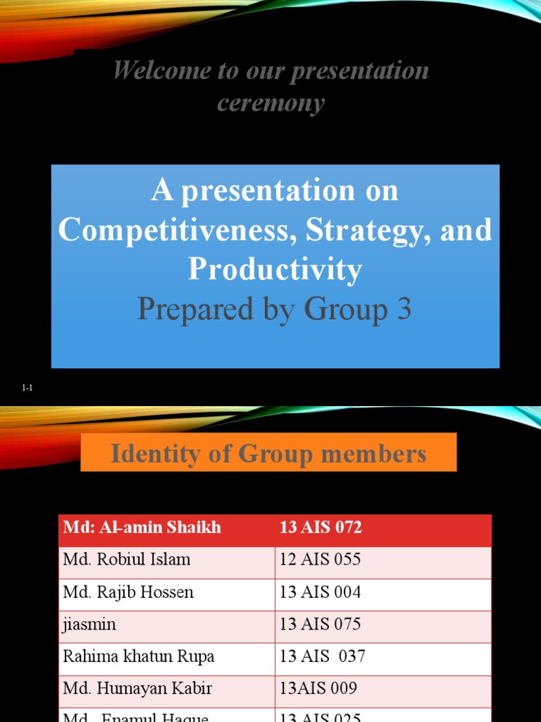 Competitiveness, Strategy, and Productivity | PDF | Strategic ...