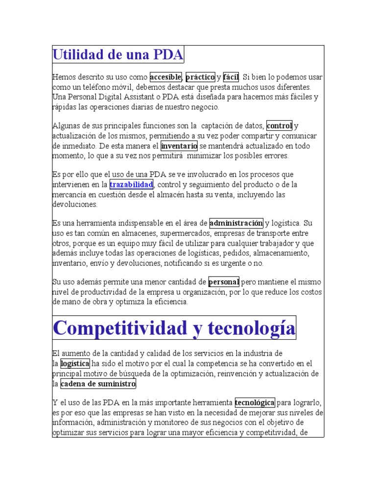 Utilidad de Una PDA | PDF