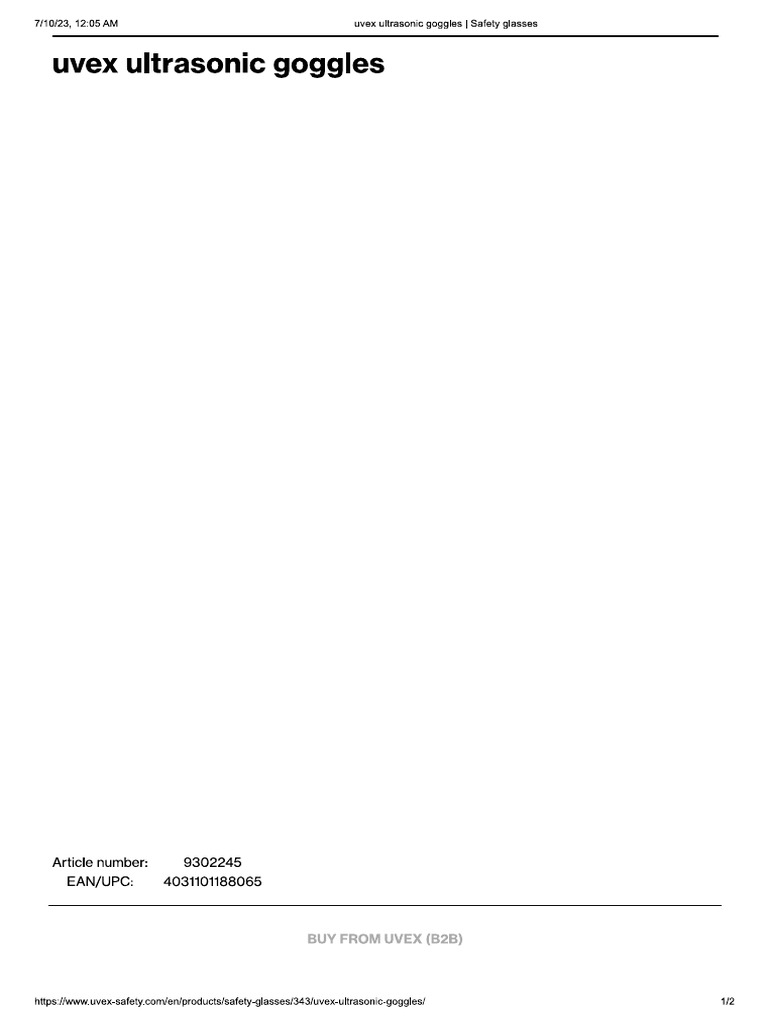 12-Uvex Ultrasonic Goggles | PDF