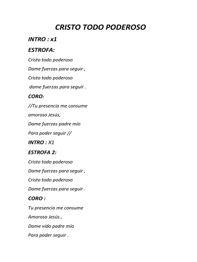 Popurri - Cristo Todo Poderoso | PDF