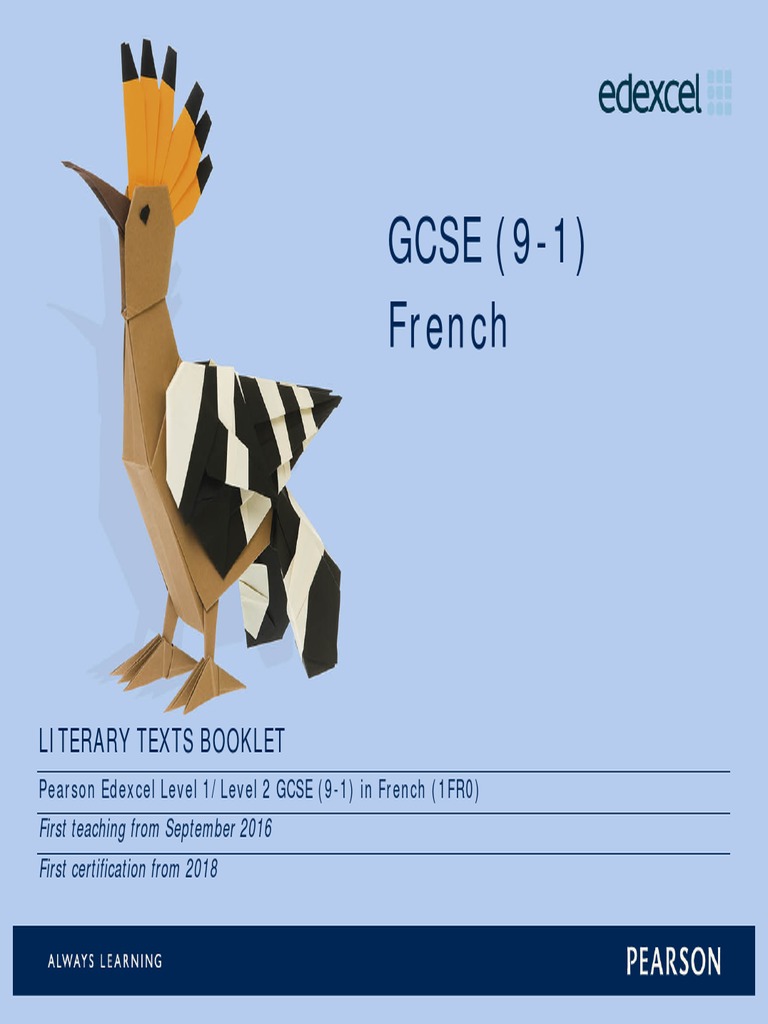 GCSE - French - Literary Texts Booklet For Edexcel GCSE | PDF