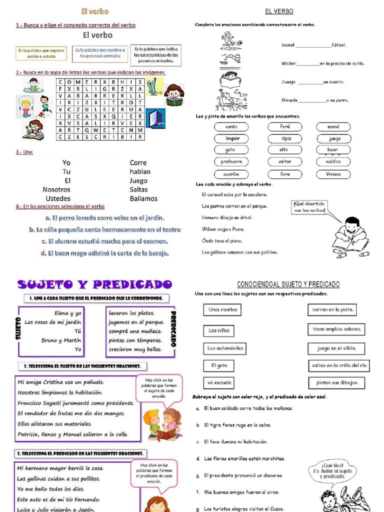 Verbo Sujeto Y Predicado Pdf