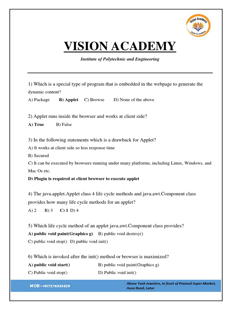 APPLET | PDF | Java (Programming Language) | System Software