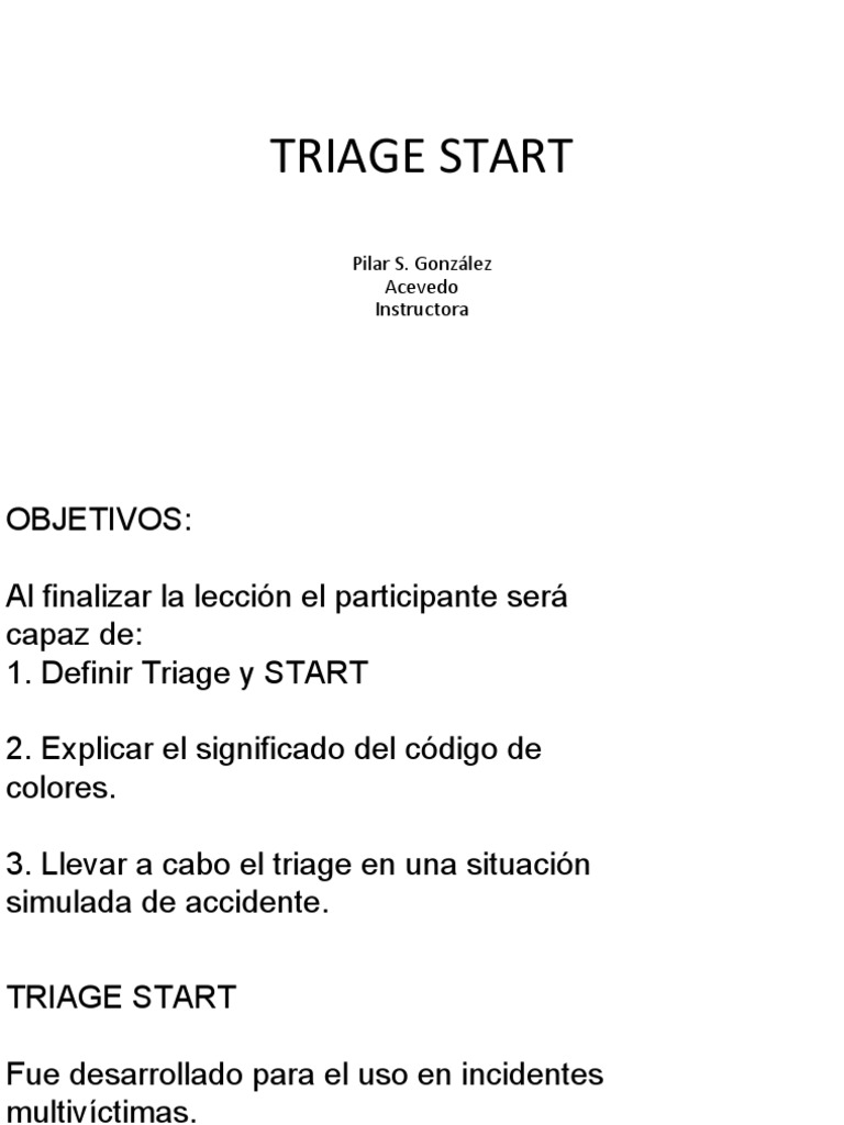 Protocolo de Triage START en Emergencias | PDF