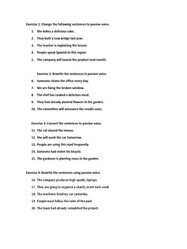 Quiz Passive Voice | PDF