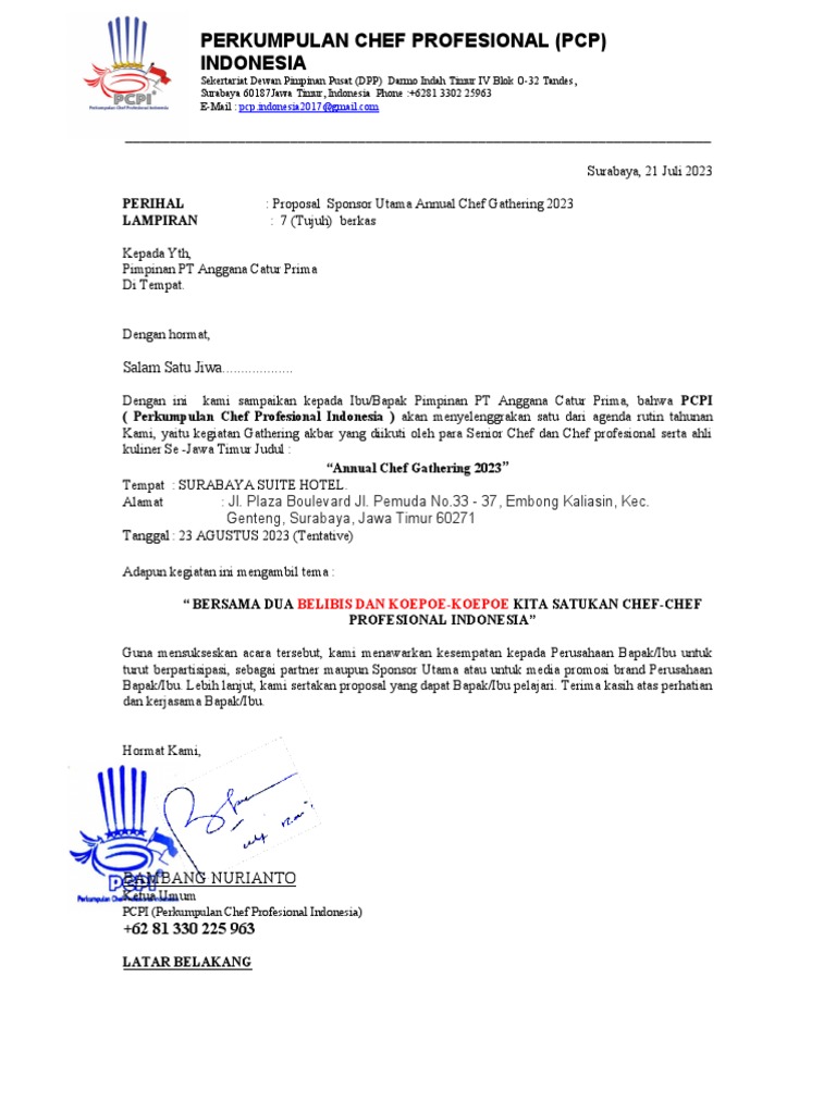 Proposal Annual Gathering PCPI 2023 | PDF | Karier & Perkembangan