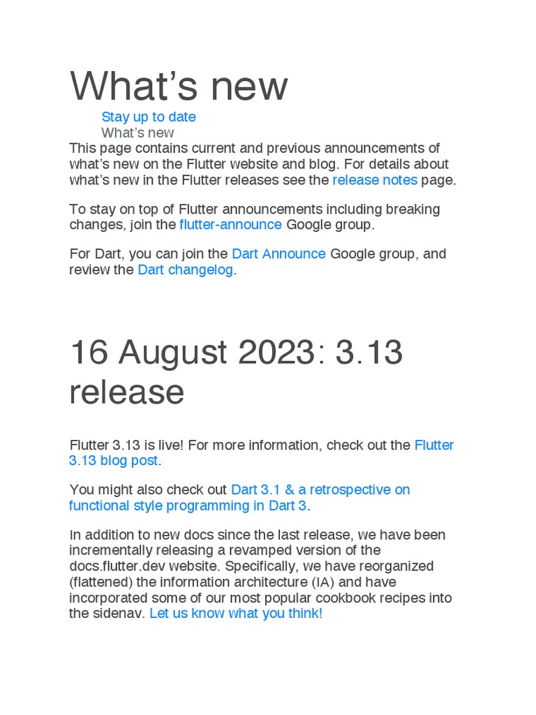 Whats New On Flutter | PDF | Ios | Android (Operating System)