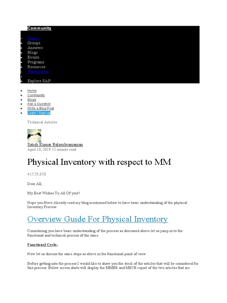 Physical Inventory | PDF