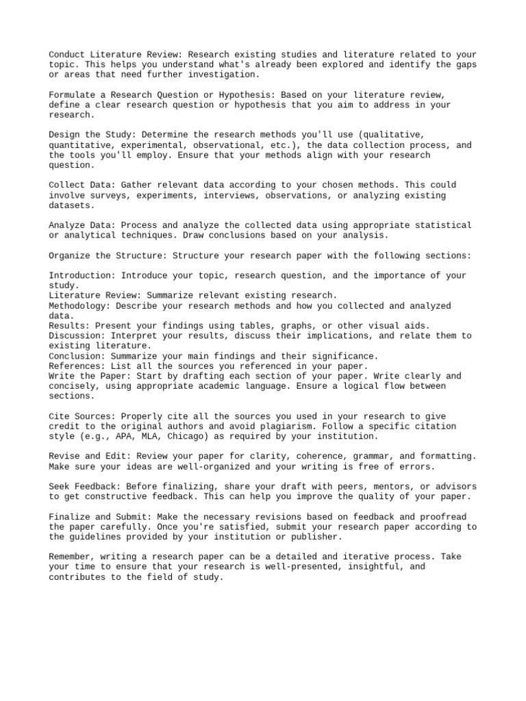 How To Write A Research | PDF | Methodology | Data