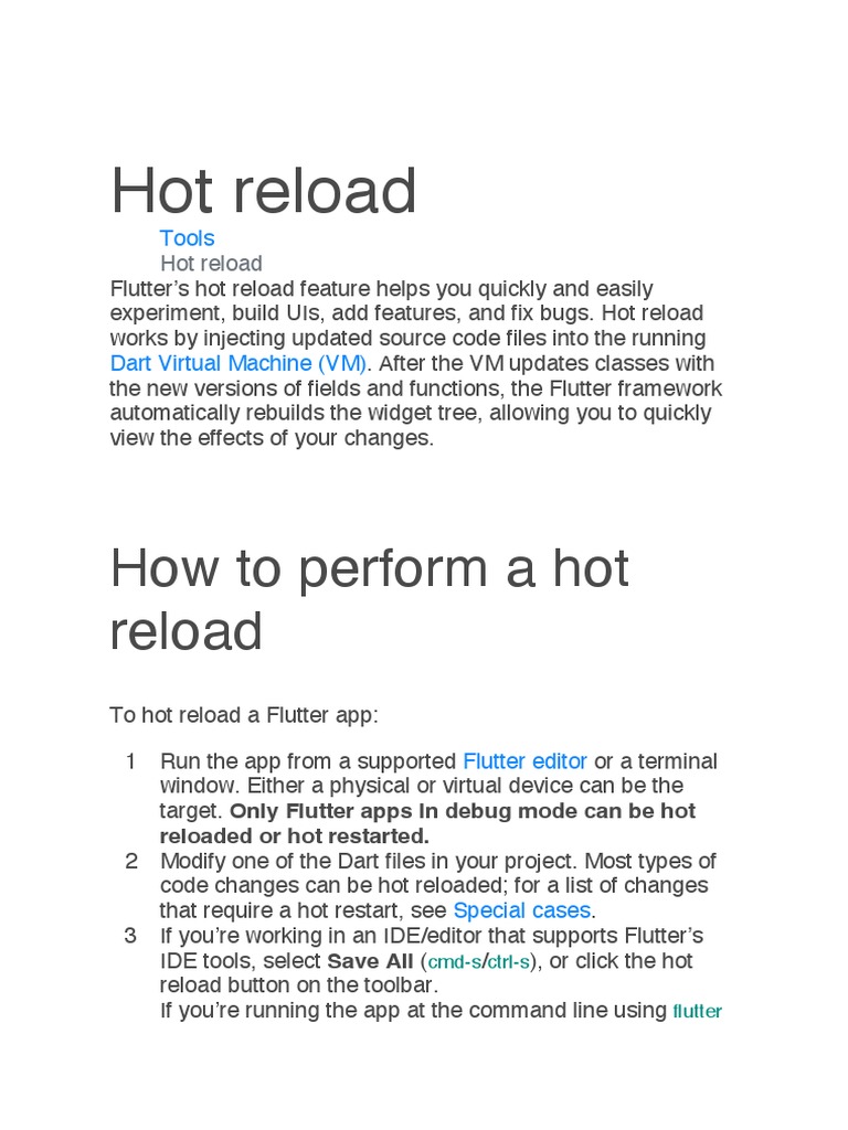 Hot Reload Flutter | PDF | Software Development | Computer Programming