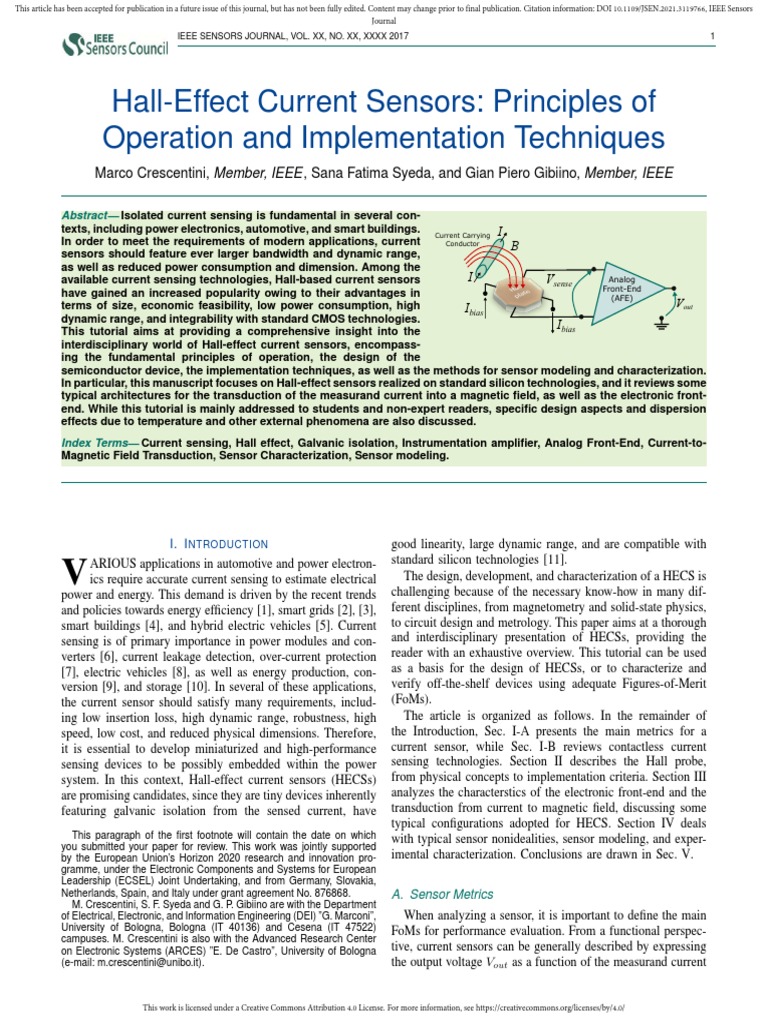 Hall-Effect Current Sensors Principles of Operatio | PDF