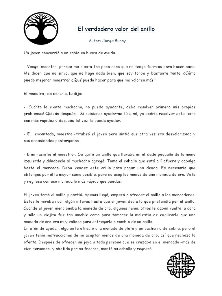 El verdadero valor del anillo de Bucay | PDF