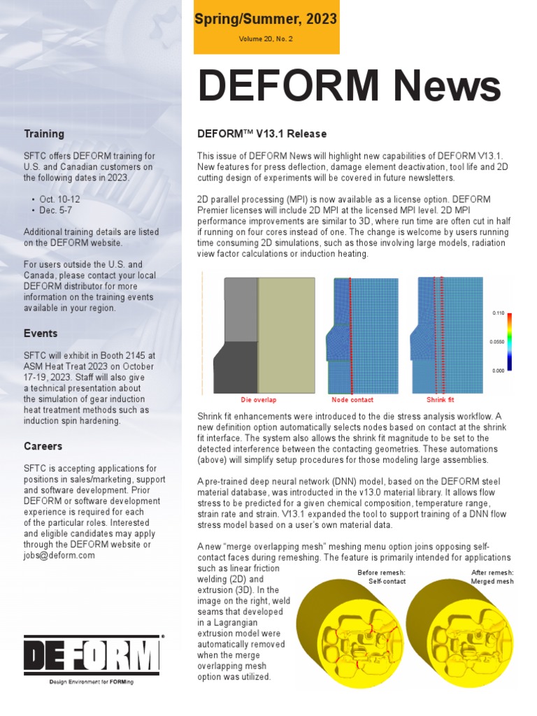 DEFORM News Spring Summer 2023 | PDF | Deep Learning | Stress (Mechanics)
