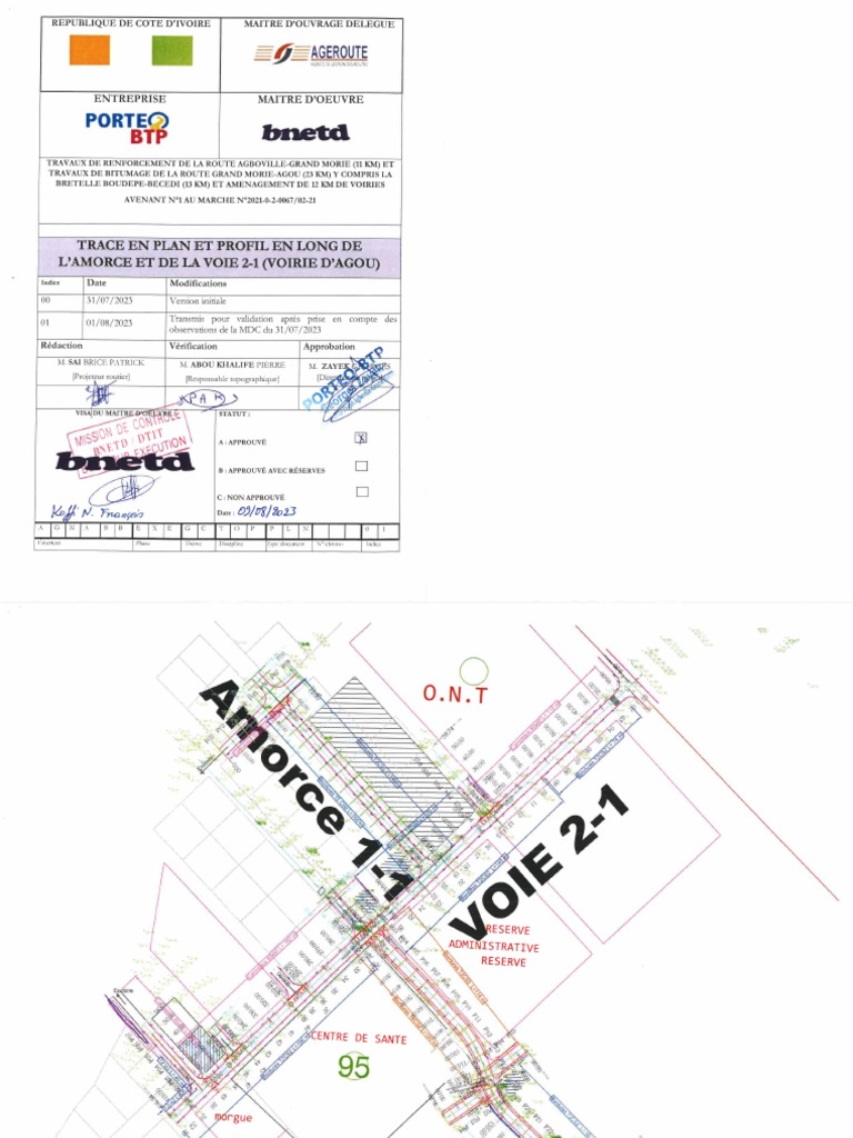 Tracé en Plan Et Profil en Long de L'amorce Et La Voie 2-1 | PDF