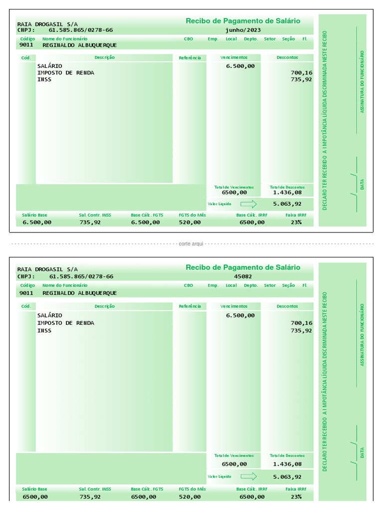 Holerite Reginaldo | PDF