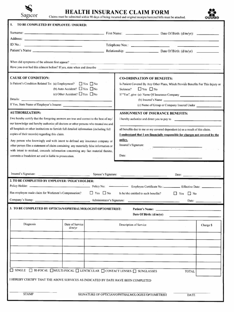 Sagicor Claim Form 2019 | PDF | Finance & Money Management | Social Science