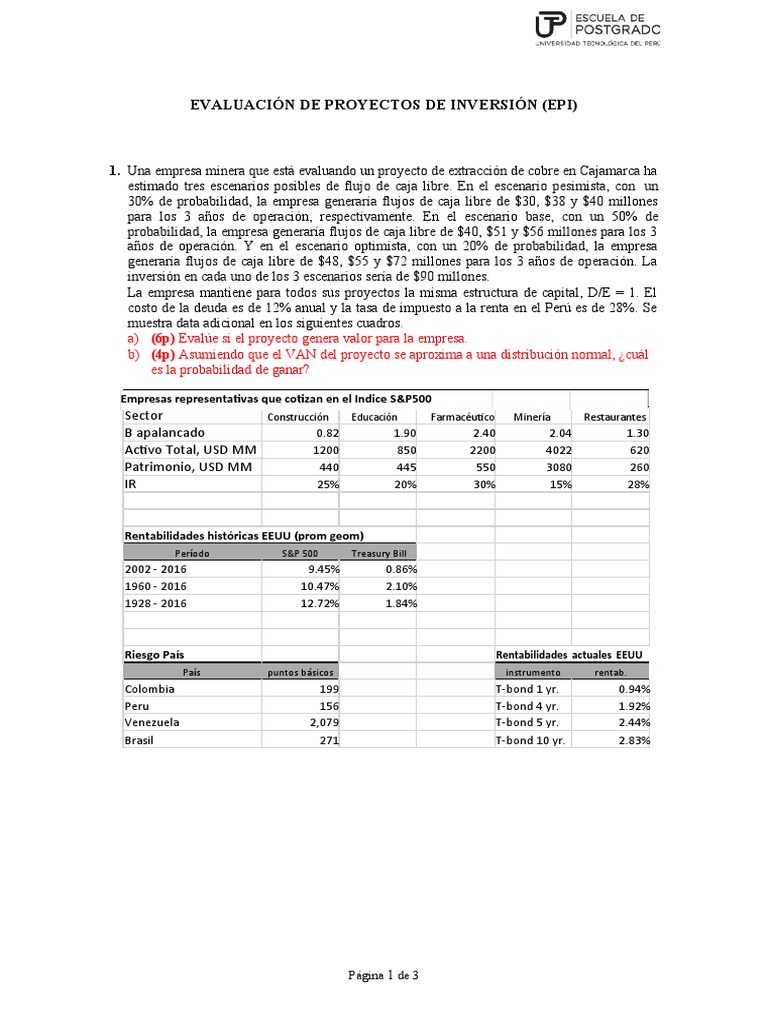 Ejercicios Semana 6 - Proyectos de Inversión | PDF | Economias | Dinero