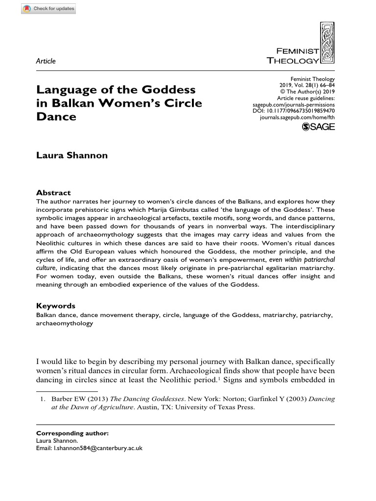 Language of The Goddess in Balkan Women's Circle Dance | PDF