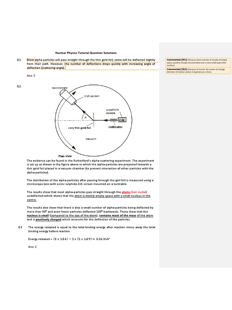 Nuclear Physics: Alpha Particle Experiments | PDF | Radioactive Decay ...