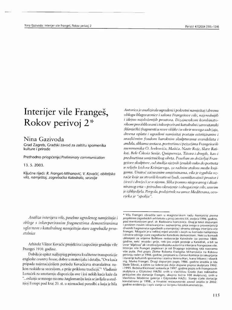 Interijer vile Frangeš, Rokov perivoj 2 / Nina Gazivoda | PDF