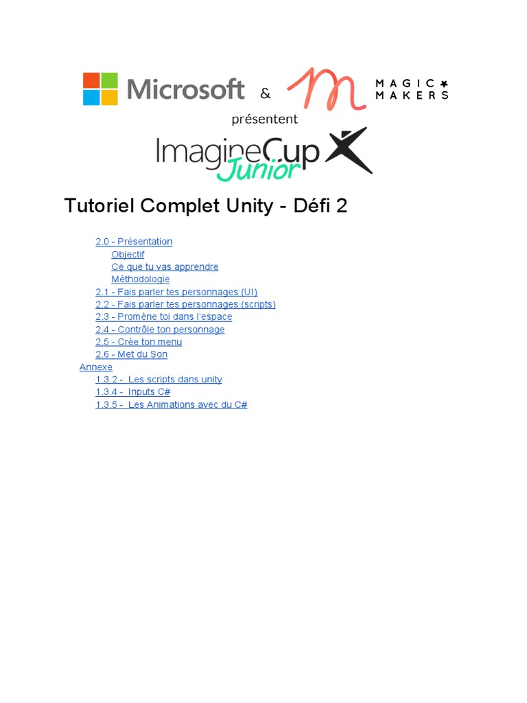 2-Tutoriel Complet Unity | PDF