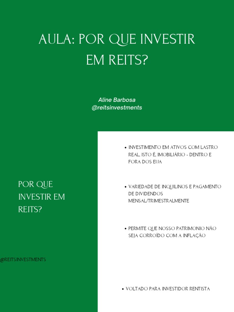 Por Que Investir em REITs | PDF