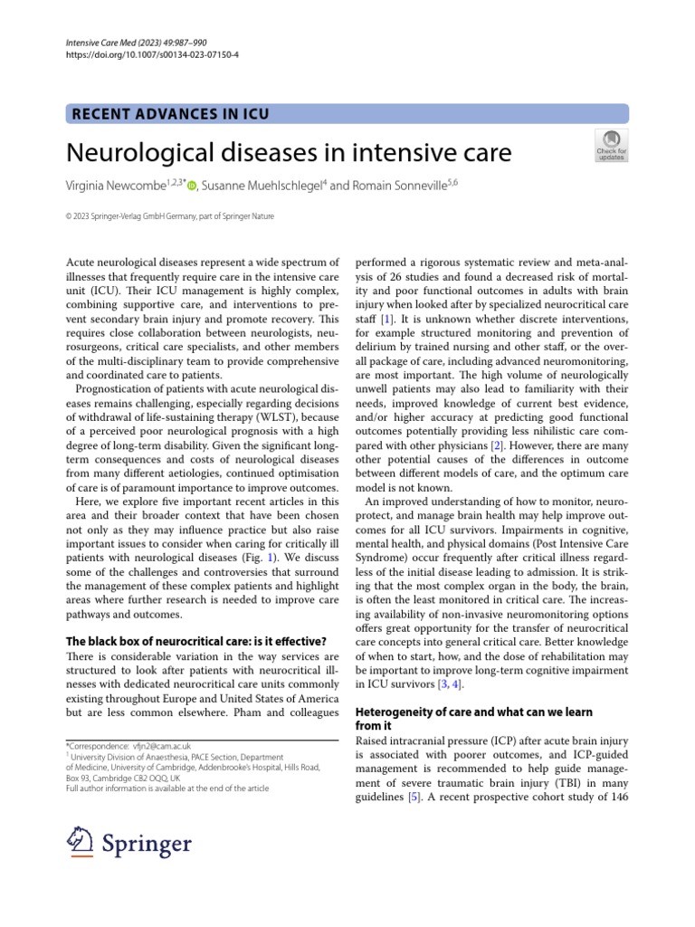 Neuro in The ICU | PDF | Intensive Care Medicine | Traumatic Brain Injury