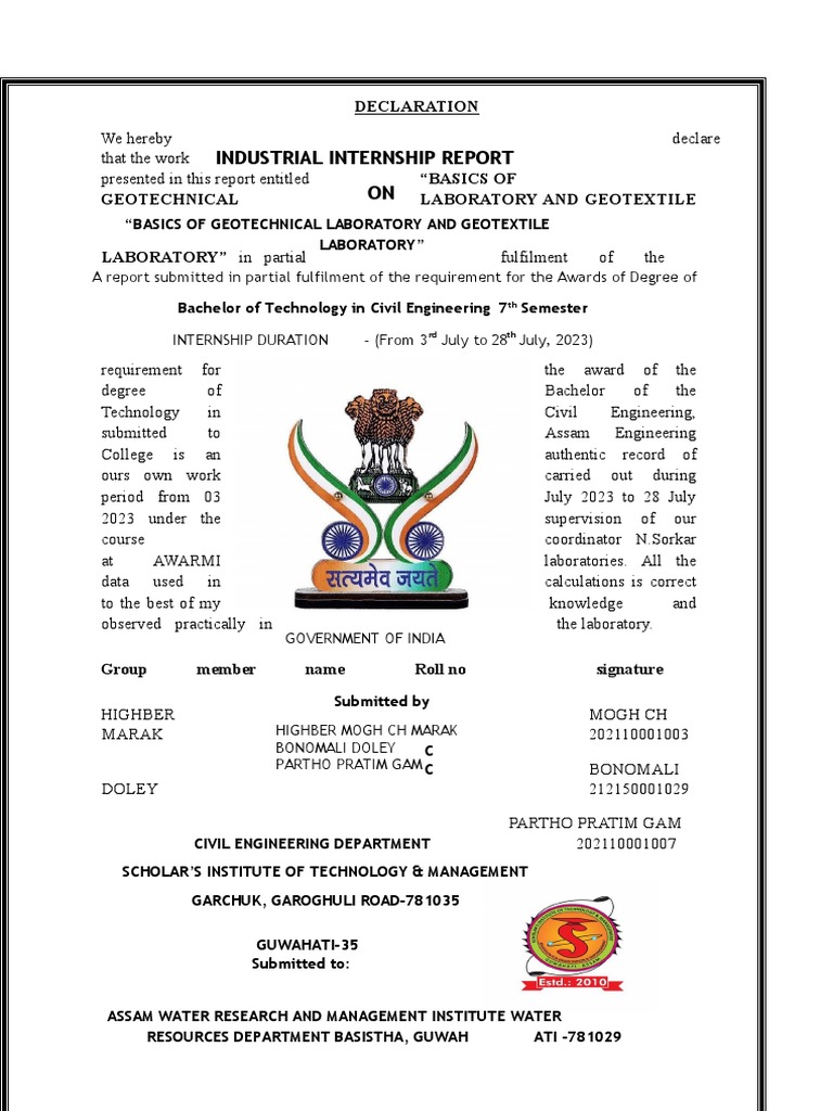 Industrial Internship Report | PDF | Rock (Geology) | Geotechnical ...