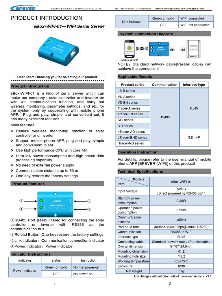 Ebox WIFI 01 SMS EL V1.0 | PDF