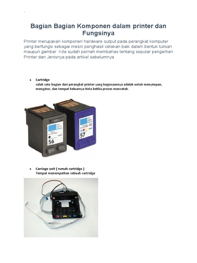 Bagian Bagian Komponen Dalam Printer Dan Fungsinya | PDF