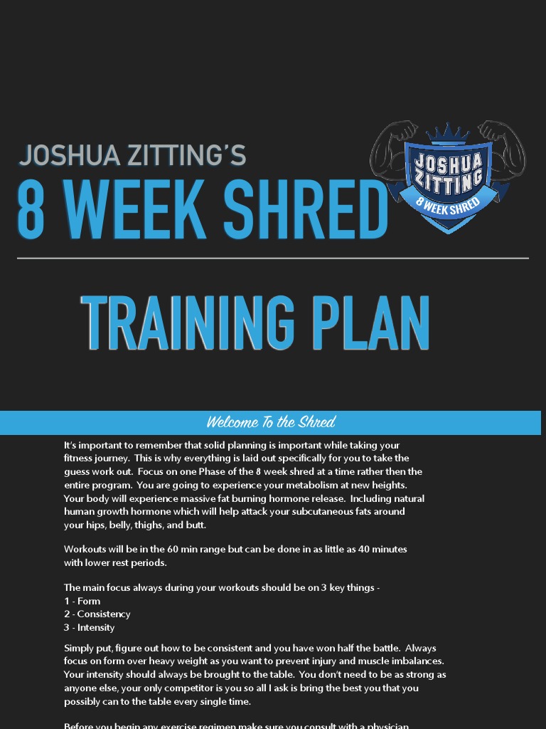 8+Week+Shred+Plan +Starter+PDF | PDF | Weight Training | Meal