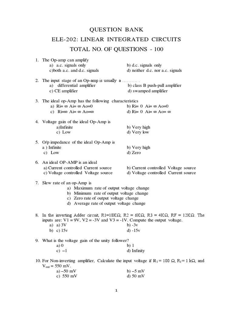 202 LINEAR INT CKT Que Bank | PDF