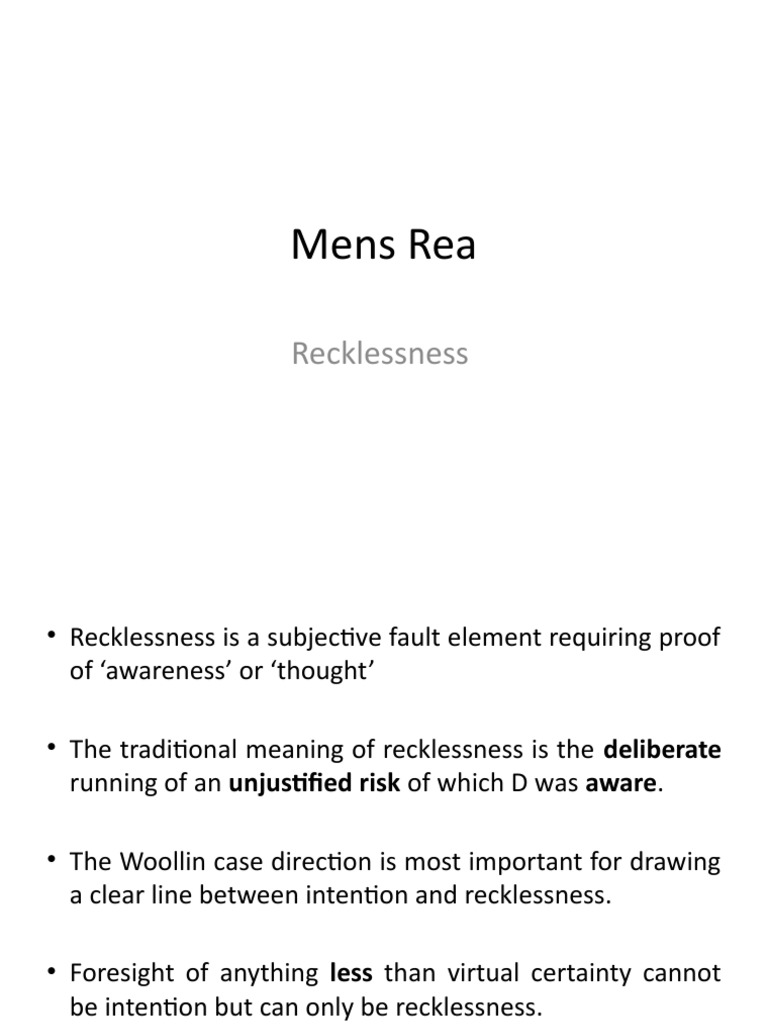 Recklessness | PDF