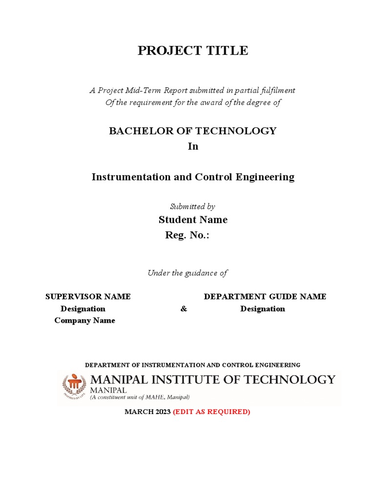 Mid Term REPORT FORMAT | PDF | Technology & Engineering