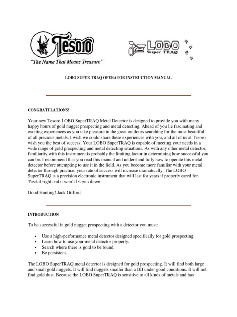 Tesoro Lobo Super Traq - PDF Instrucciones | PDF | Headphones | Metal ...