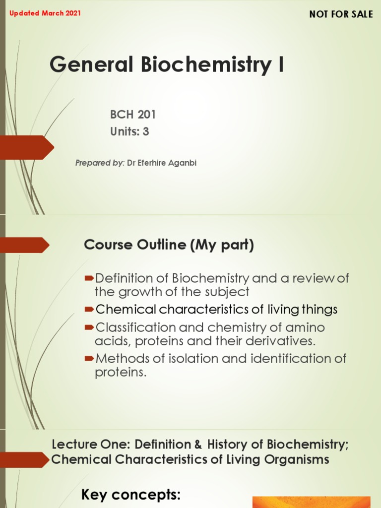 BCH 201 General Biochemistry Nov2018-1 | PDF | Amino Acid | Acid Dissociation Constant