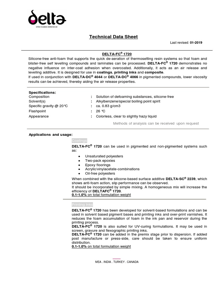 DELTA-FC 1720 Tds - Eng | PDF | Epoxy | Industrial Processes