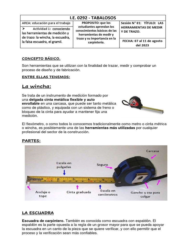 Las Herramientas de Medir y de Trazo | PDF