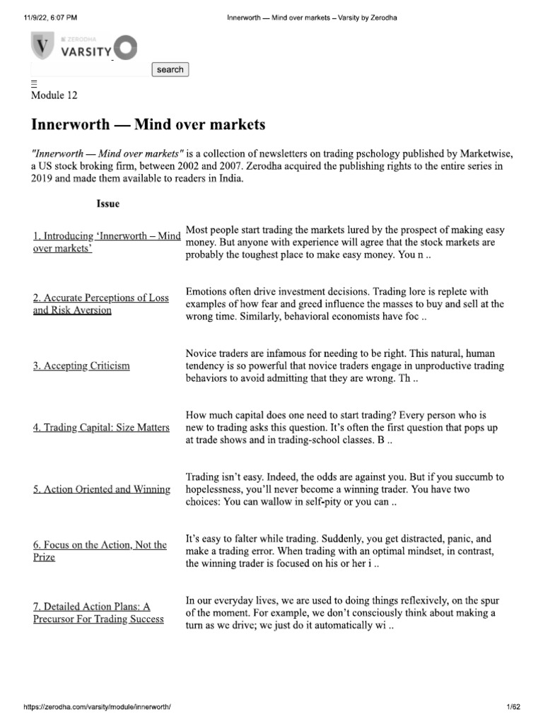 Module12 - Innerworth - Mind Over Market | PDF