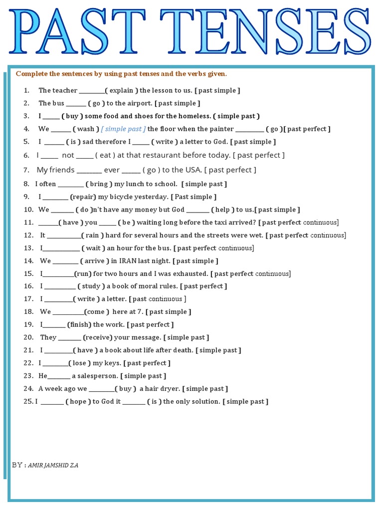 Past Tenses Grammar Drills - 127531 | PDF