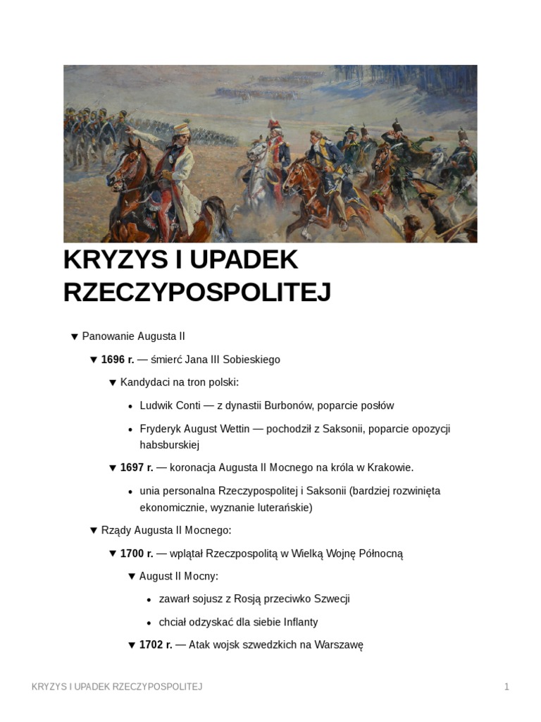 Kryzys I Upadek Rzeczypospolitej | PDF