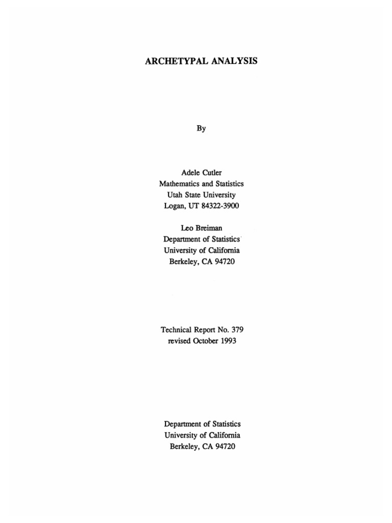 Cutler and Breiman (1993) | PDF | Principal Component Analysis | Mathematical Optimization