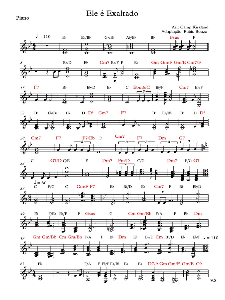 Ele É Exaltado - Piano-1 | PDF