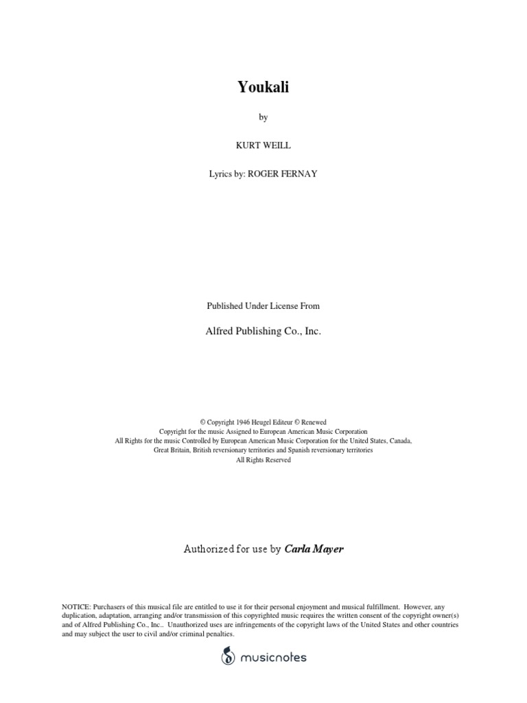 Youkali - C Minor | PDF