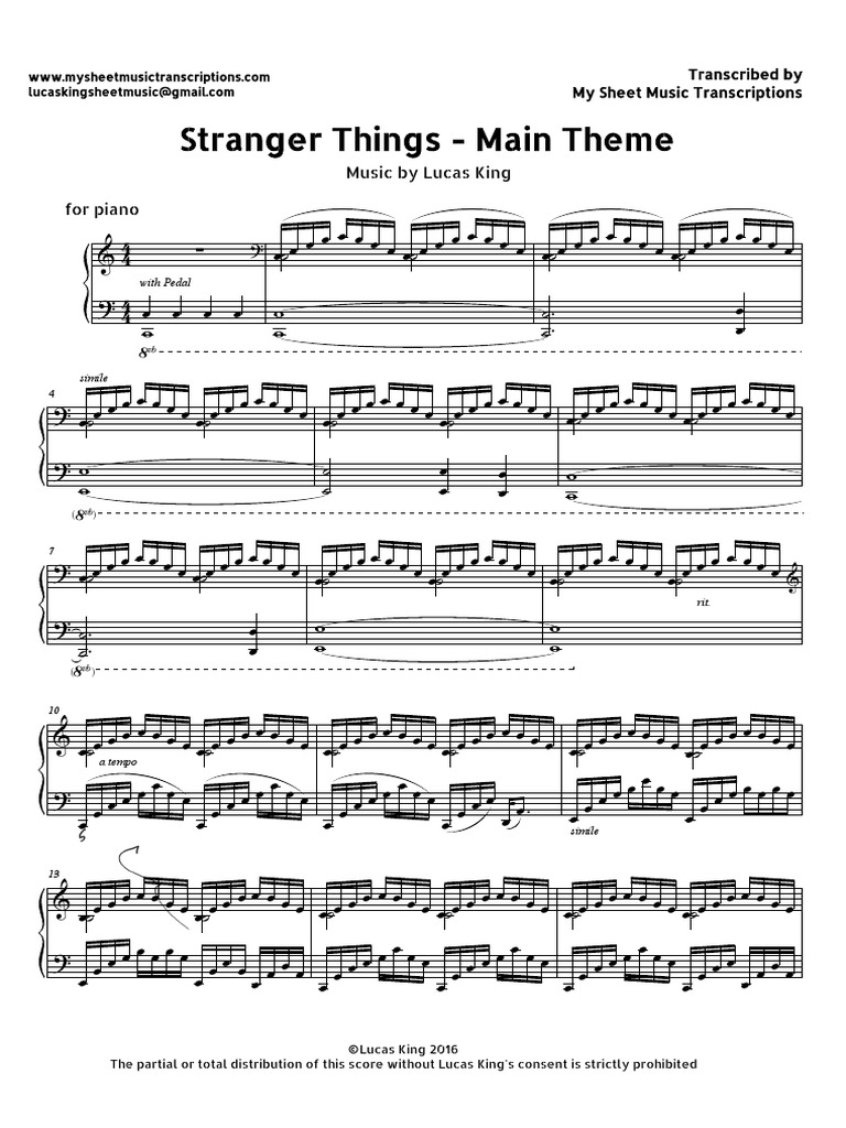 Stranger Things Main Theme New Sheet Music | PDF