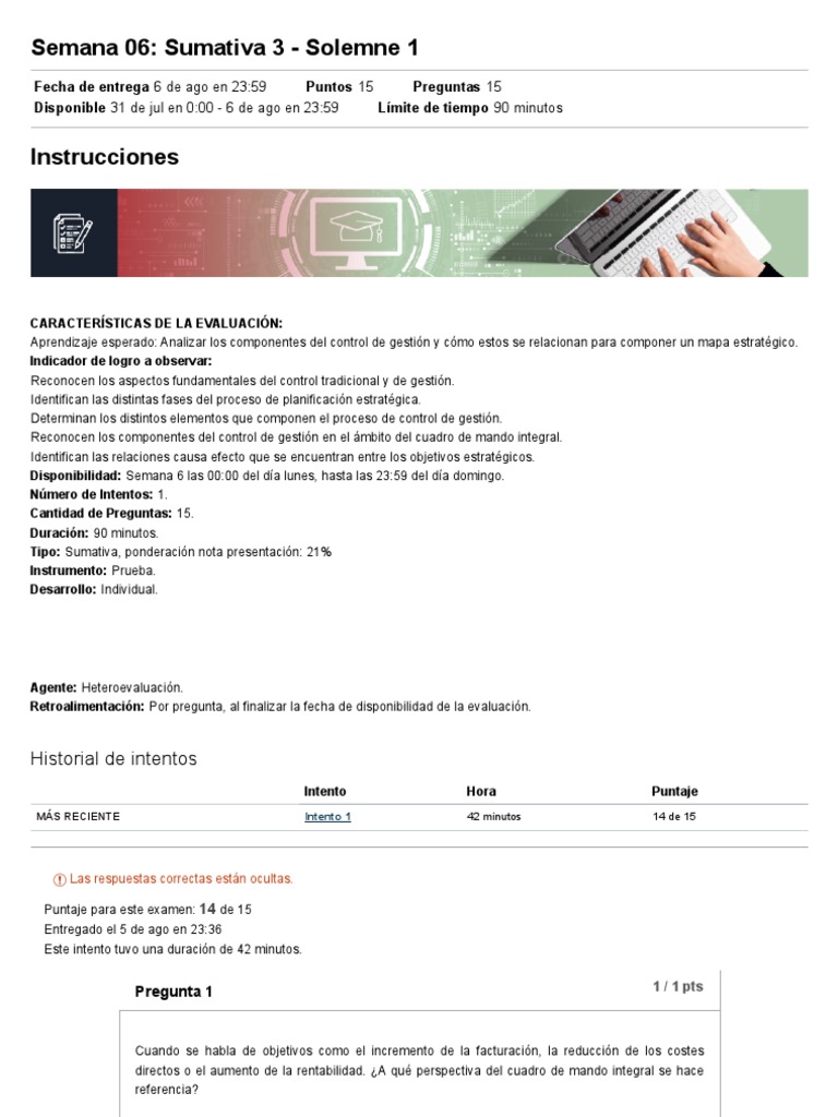 Semana 06 - Sumativa 3 - Solemne 1 - 202315.2154 - CONTROL de GESTIÓN | Descargar gratis PDF ...