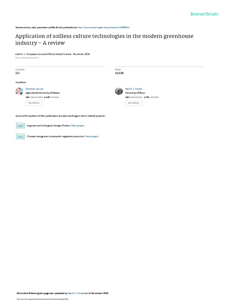 Article - D. Savvas - Application of Soilless Culture Technologies in ...